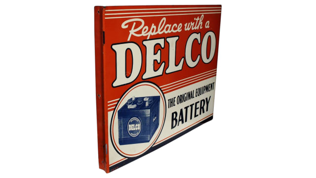 1954 Delco Battery Sign DSTF 23x18.5 at Louisville 2016 as K79 - Mecum ...