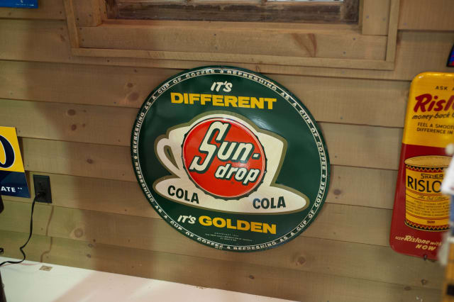 Sundrop Cola Embossed Tin Round Sign at The Eddie Vannoy Collection ...