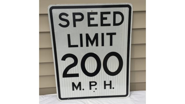 Speed Limit 200 MPH Sign SST at The Road Art Collection 2017 as T149 ...