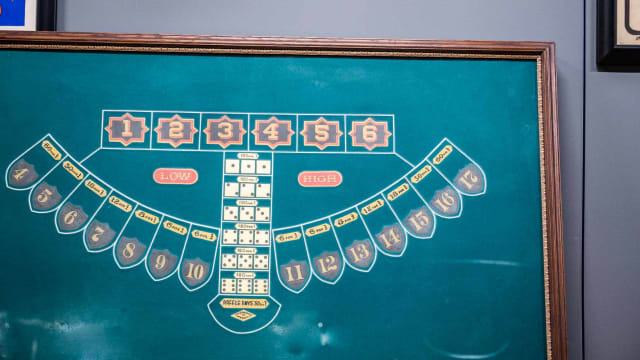 Grand Hazard Chuck-A-Luck Dice Game Framed Table Felt at The World’s ...