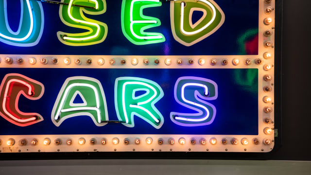 Used Cars Animated Single-Sided Porcelain Neon Sign at The World’s ...