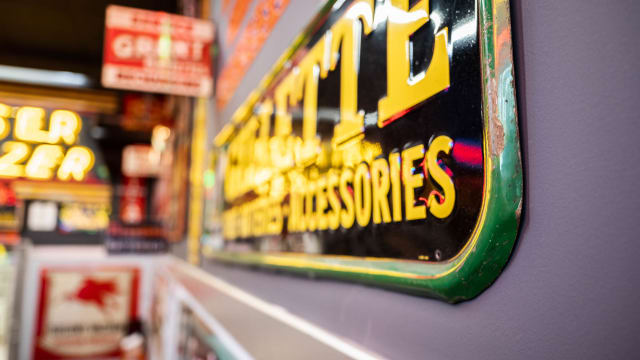 1949 Gillette Single-Sided Embossed Tin SIgn at The World’s Largest ...
