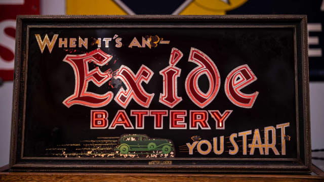 Exide Batteries Reverse Glass Single-Sided Light-Up Sign at The World’s ...