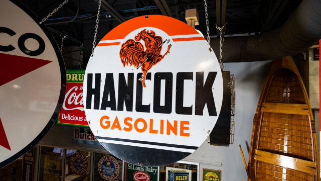 Hancock Gasoline Double-Sided Porcelain Sign at The World’s Largest ...
