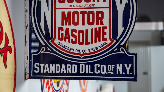 1930s Socony Gasoline Porcelain Flange Sign at The World’s Largest Road ...