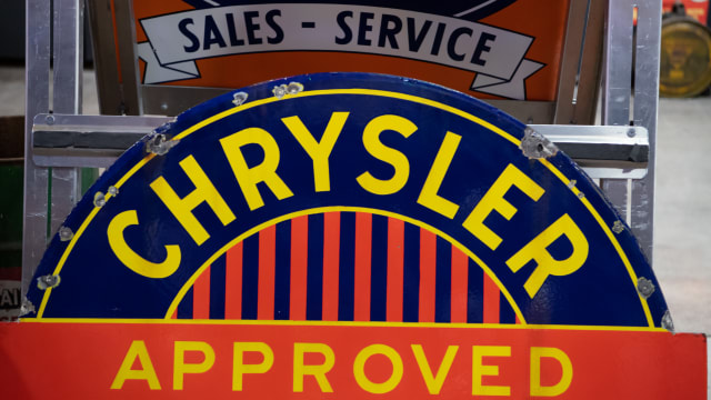 Chrysler Plymouth Double-Sided Porcelain Sign at The World’s Largest ...
