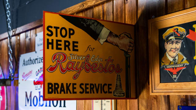 Raybestos Tin Flange Sign at The World’s Largest Road Art Auction 2023 ...