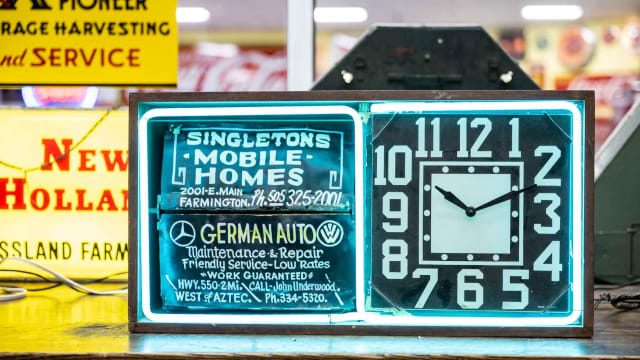 Action Neon Advertising Clock at The World’s Largest Road Art Auction ...