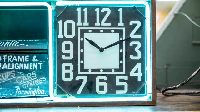 Action Neon Advertising Clock at The World’s Largest Road Art Auction ...