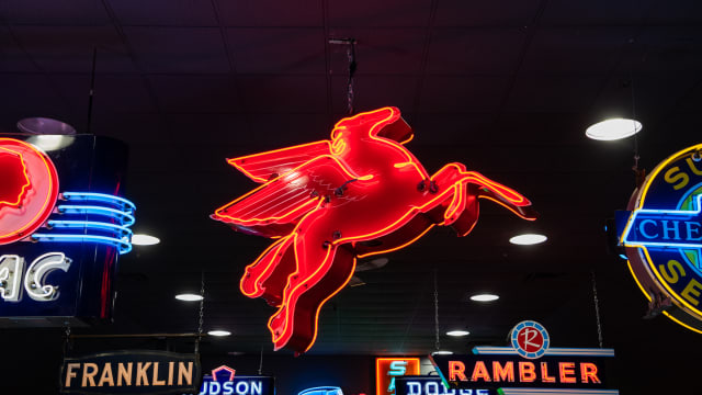 Mobil Pegasus Double-Sided Porcelain Neon Rotator Sign at The World’s ...