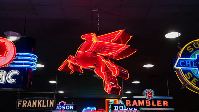 Mobil Pegasus Double-Sided Porcelain Neon Rotator Sign at The World’s ...