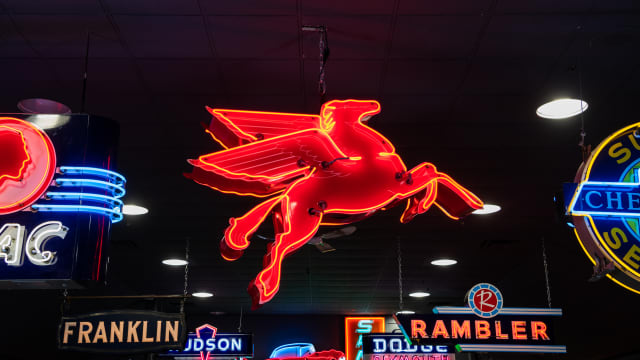 Mobil Pegasus Double-Sided Porcelain Neon Rotator Sign at The World’s ...