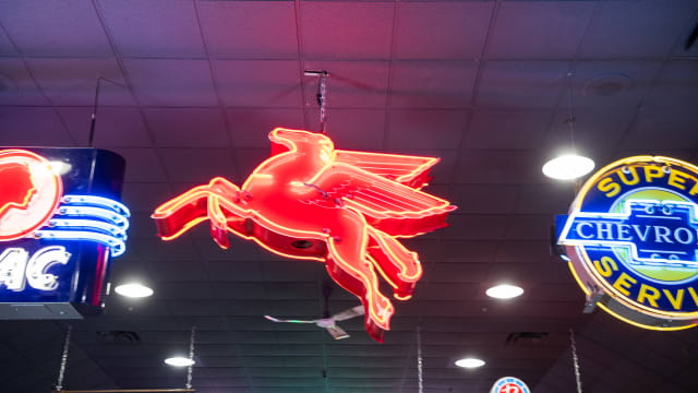 Mobil Pegasus Double-Sided Porcelain Neon Rotator Sign at The World’s ...