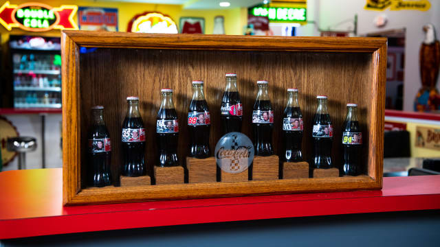 1990s Coca-Cola NASCAR Framed Bottle Display at The World’s Largest ...