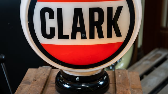 Clark Gas Pump Globe at The World’s Largest Road Art Auction 2023 as ...