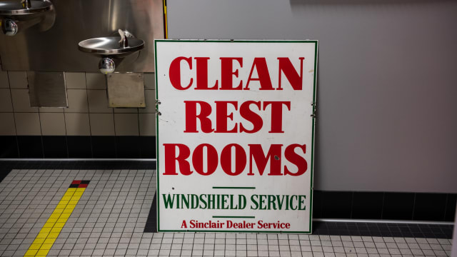 Sinclair Clean Restrooms Double-Sided Porcelain Sign at The World’s ...