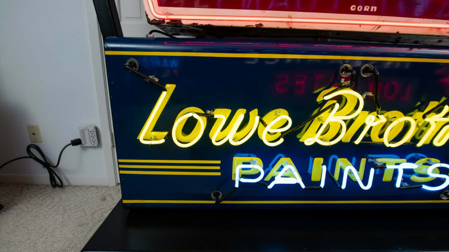 1940s Lowe Brothers Paints Single-Sided Porcelain Neon Sign at Glendale ...