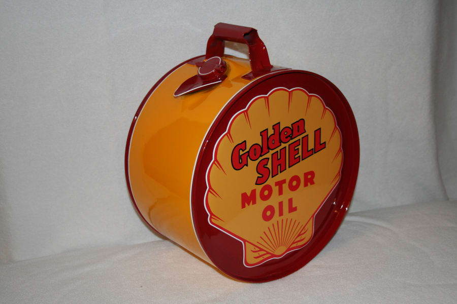 1920s Golden Shell Motor Oil 5 Gallon Rocker Oil Can 17x14x8 at ...
