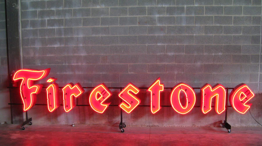 1950's Firestone Neon Sign SSPN Restored 54x180 at Harrisburg 2016 as ... 1950's Firestone Neon Sign SSPN Restored 54x180 at Harrisburg 2016 as ...