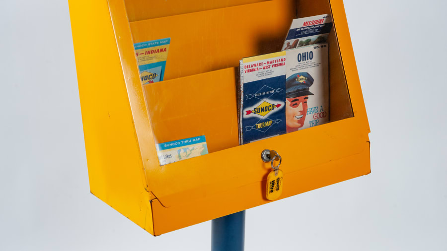 SUNOCO Map Stand With Maps at Indy Road Art 2021 as E46 - Mecum Auctions