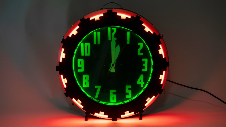 Aztec Neon Clock at Indy Road Art 2022 as B57 - Mecum Auctions
