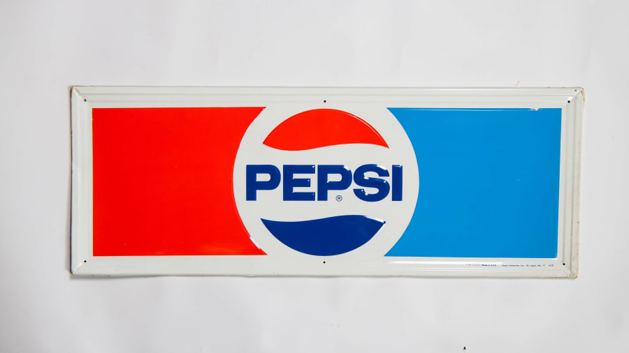 1982 Pepsi Single-Sided Embossed Tin Sign at Indy 2023 as M205 - Mecum ...