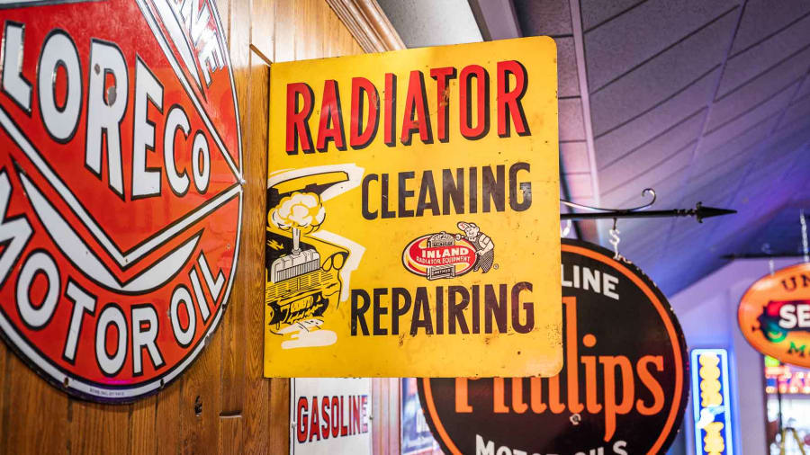 Inland Radiator Equipment Tin Flange Sign at The World’s Largest Road ...