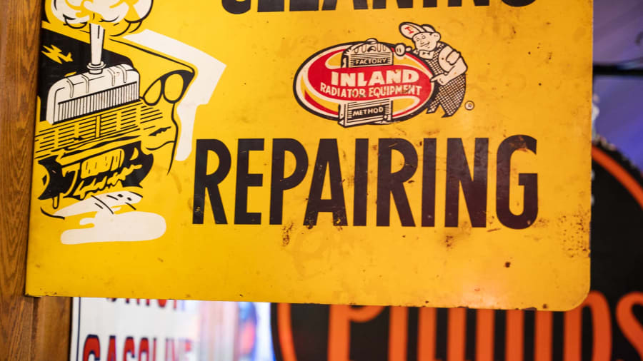Inland Radiator Equipment Tin Flange Sign at The World’s Largest Road ...
