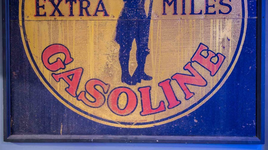 1920s Conoco Gasoline Single-Sided Smalt Sign at The World’s Largest Road Art Auction 2023 as ...