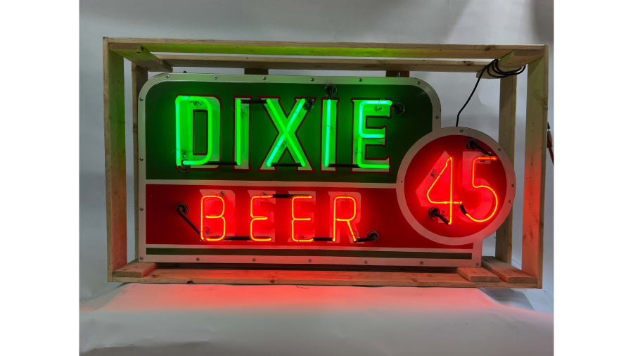 Dixie Beer 45 Single-Sided Porcelain Neon Sign at Indy 2023 as Z637 ...