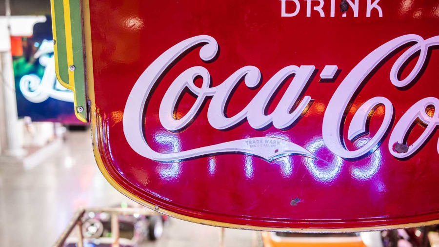 1935 Coca-Cola Double-Sided Porcelain Sign at The World’s Largest Road ...