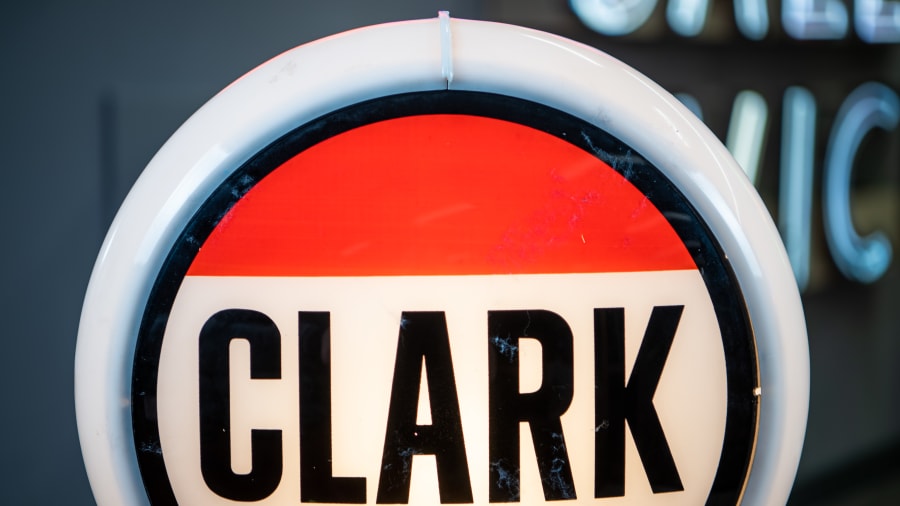 Clark Gas Pump Globe at The World’s Largest Road Art Auction 2023 as ...