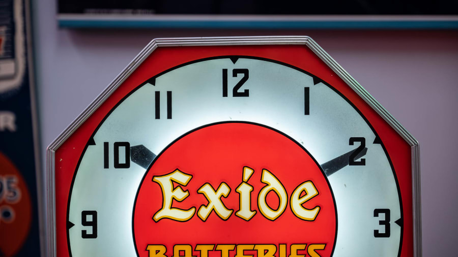 1930s Exide Batteries Reverse Glass Neon Clock at The World’s Largest ...