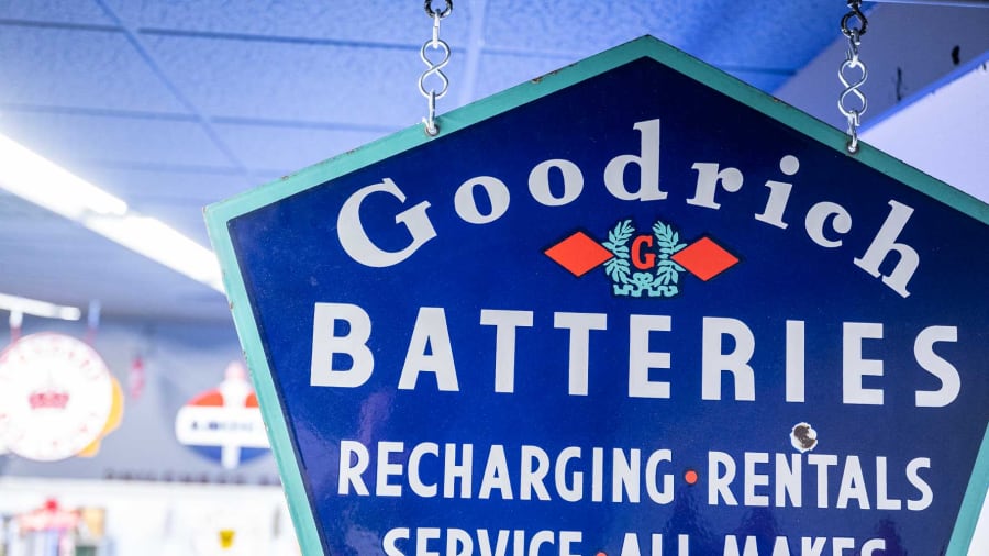 1930s Goodrich Batteries Double-Sided Porcelain Sign at The World’s ...