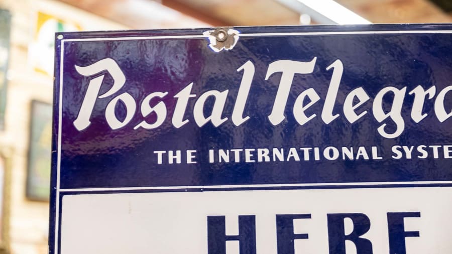 Postal Telegraph Porcelain Flange Sign at The World’s Largest Road Art ...