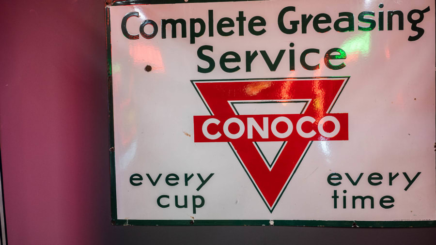 Conoco Single-Sided Porcelain Sign at The World’s Largest Road Art Auction 2023 as T552 - Mecum ...