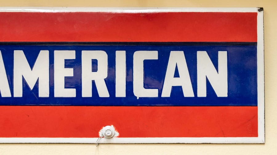1920s American Gasoline Single-Sided Porcelain Sign at The World’s ...