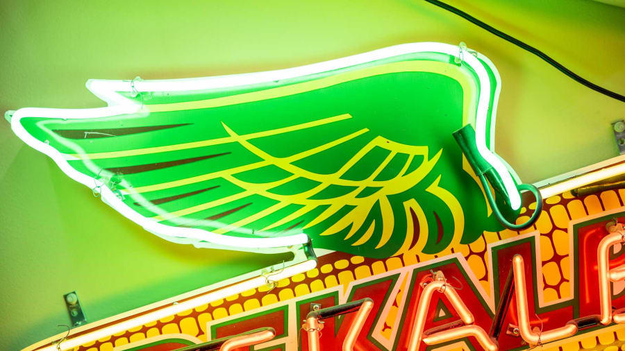 DeKalb Single-Sided Tin Neon Sign at The World’s Largest Road Art ...