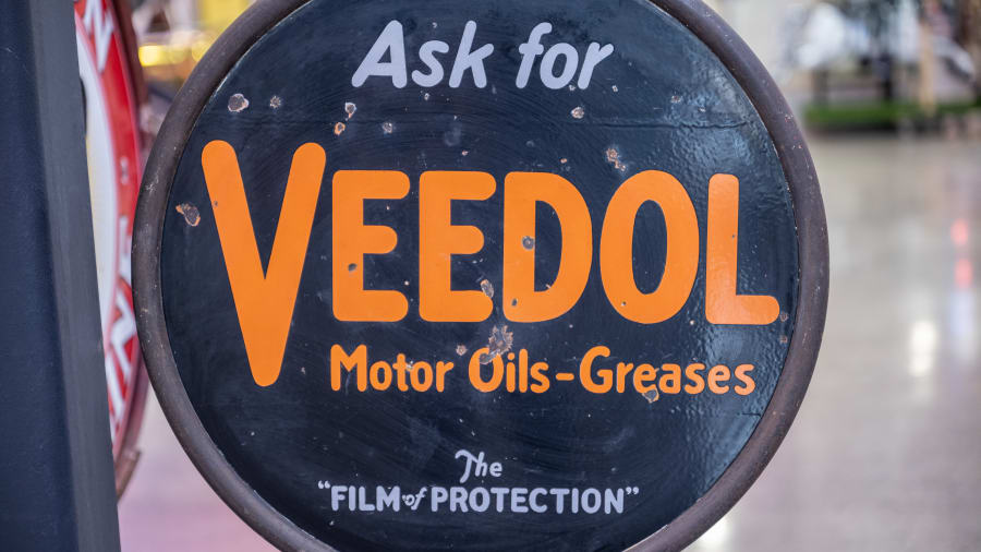 Veedol Motor Oil Double-Sided Porcelain Lollipop Curb Sign at The World ...