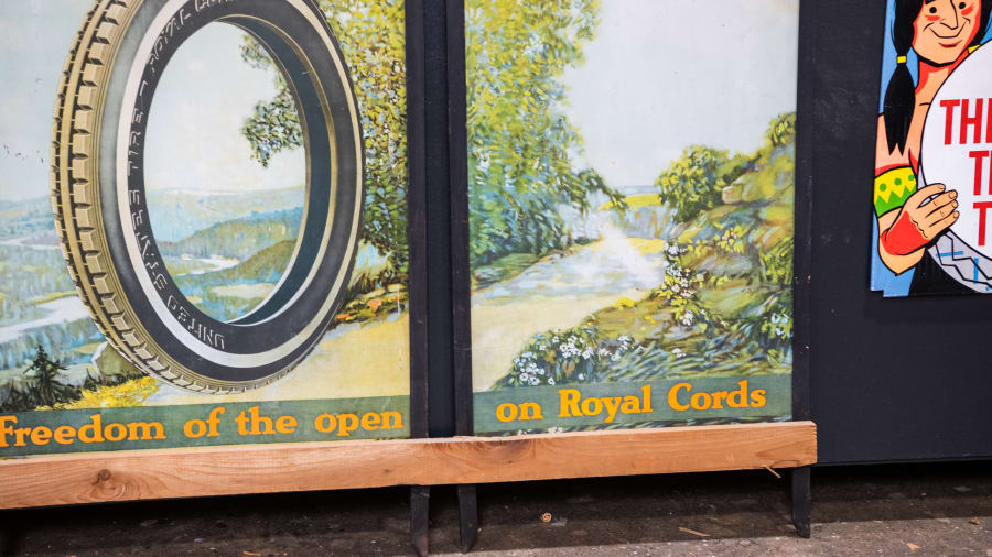 1920s United States Tires Double-Sided Three-Piece Tin Sign at The ...