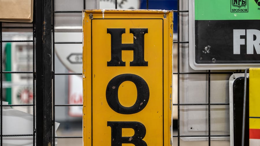 Hobbs Batteries Single-Sided Embossed Tin Sign at The World’s Largest ...