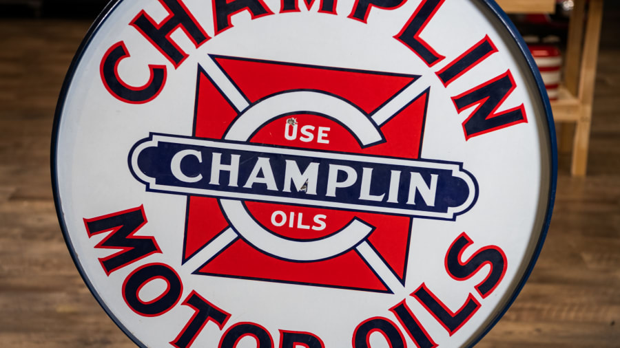 Champlin Motor Oils Double-Sided Porcelain Lollipop Curb Sign at The ...