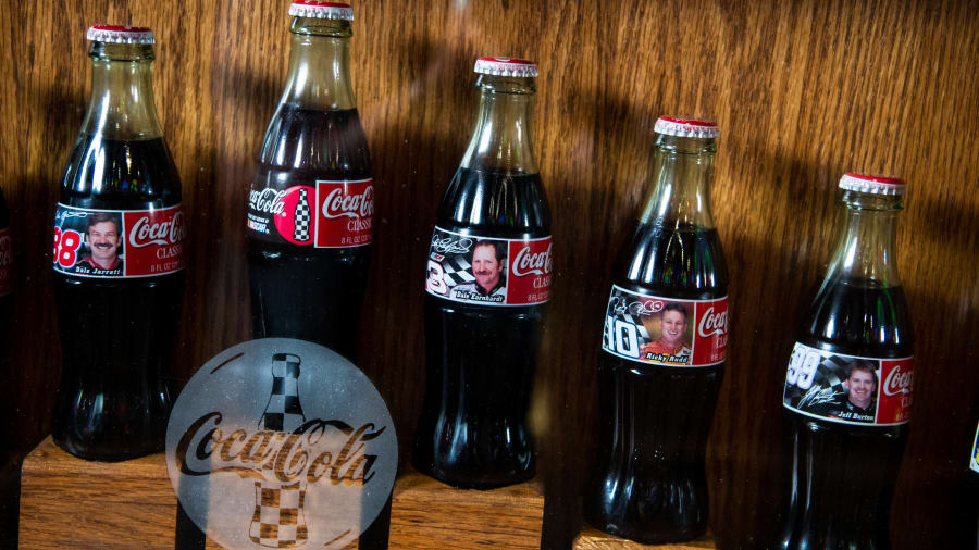 1990s Coca-Cola NASCAR Framed Bottle Display at The World’s Largest ...
