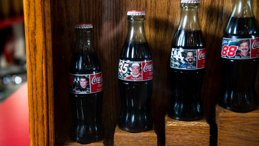 1990s Coca-Cola NASCAR Framed Bottle Display at The World’s Largest ...