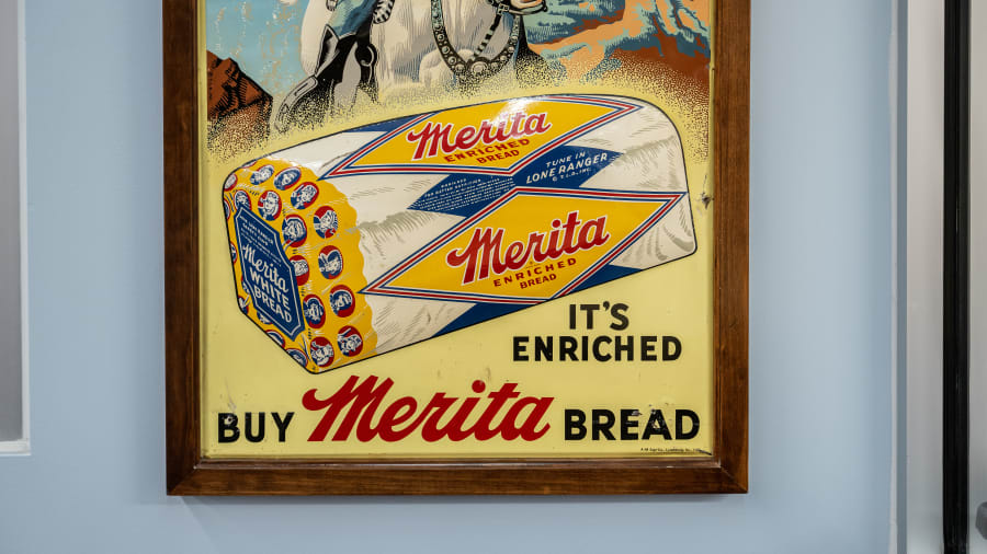 1954 Merita Bread Lone Ranger Single-Sided Embossed Tin Sign at The ...