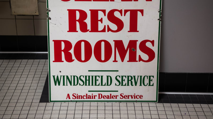 Sinclair Clean Restrooms Double-Sided Porcelain Sign at The World’s ...