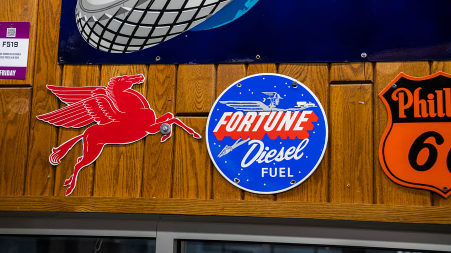 Fourtune, Phillips 66, Sunset Gasoline Single-Sided Porcelain Signs at ...