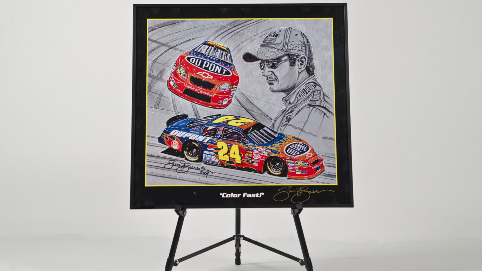 Framed Jeff Gordon Poster At Fran And Ron Greens Verde Classics Museum