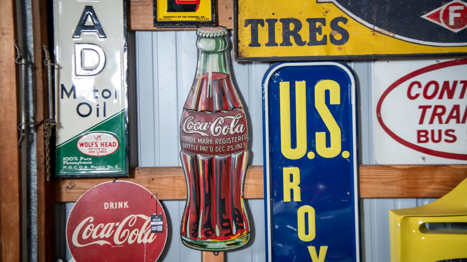 1933 Coca-Cola Single-Sided Embossed Tin Sign at Elmer's Auto & Toy ...