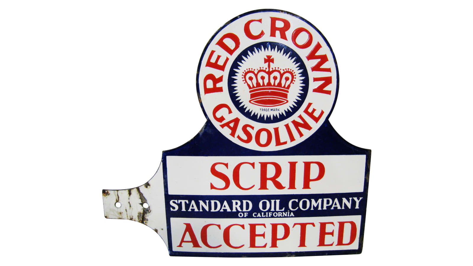 Red Crown Gasoline Scrip Accepted Sign DSP 12x13 at Kissimmee 2016 as ...